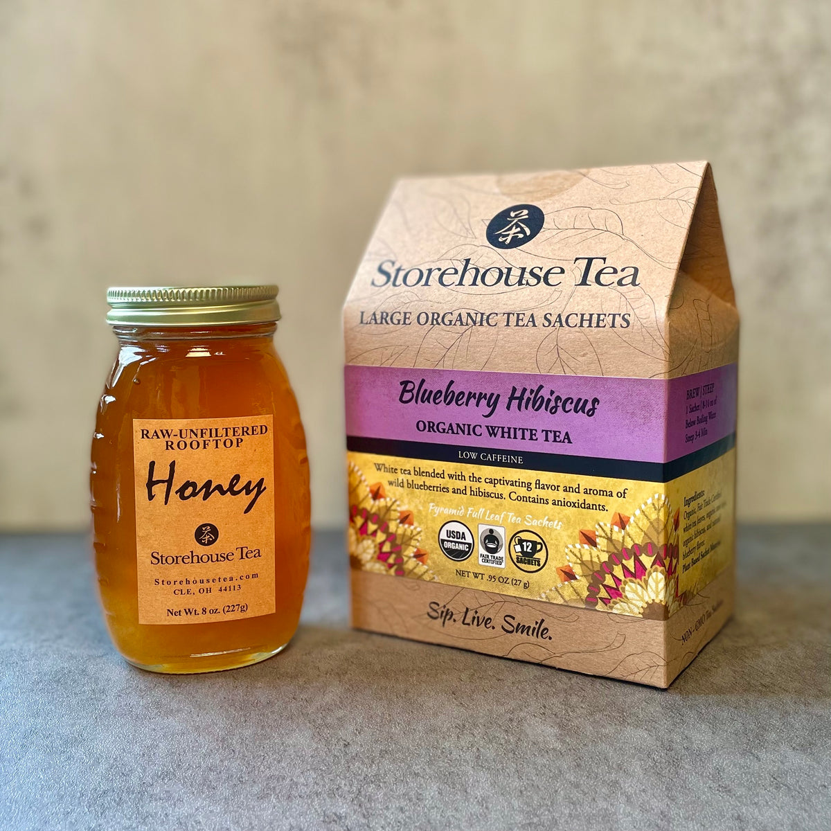 Organic Tea Sachet Box + Raw Honey | Storehouse Tea